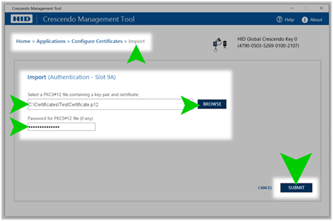 Import an Existing Certificate and Key Pair | HID Crescendo Management ...