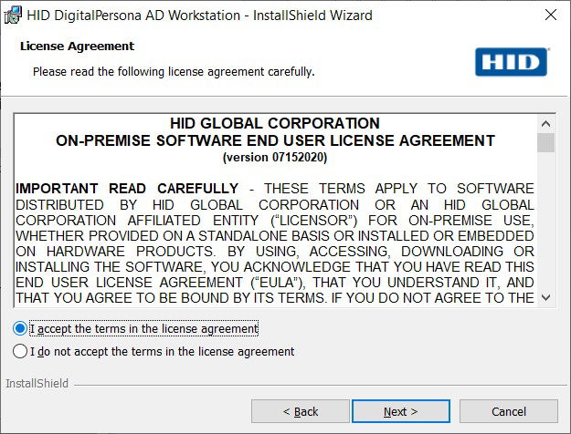 Installing DigitalPersona AD Workstation | DigitalPersona AD | HID Global