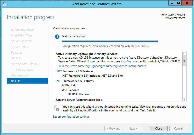 Add Server Roles and Features | DigitalPersona LDS | HID Global