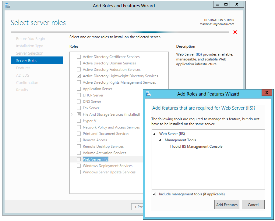 Add Server Roles and Features | DigitalPersona LDS | HID Global