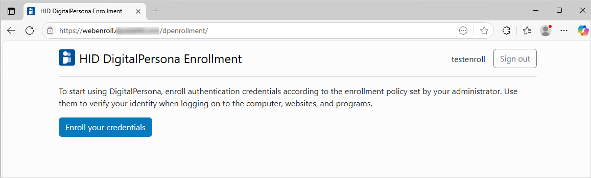 Using DigitalPersona Web-Based Enrollment | DigitalPersona AD | HID Global