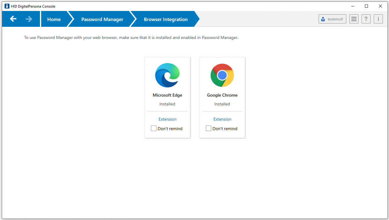 Browser Integration | DigitalPersona AD | HID Global