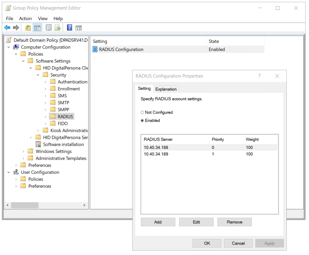 Integrating RADIUS Support | DigitalPersona LDS | HID Global
