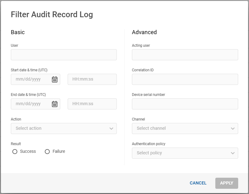 Filtering Audit Record Log
