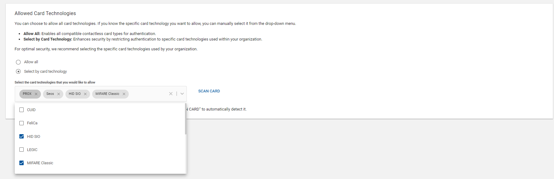 Configuring Contactless Card