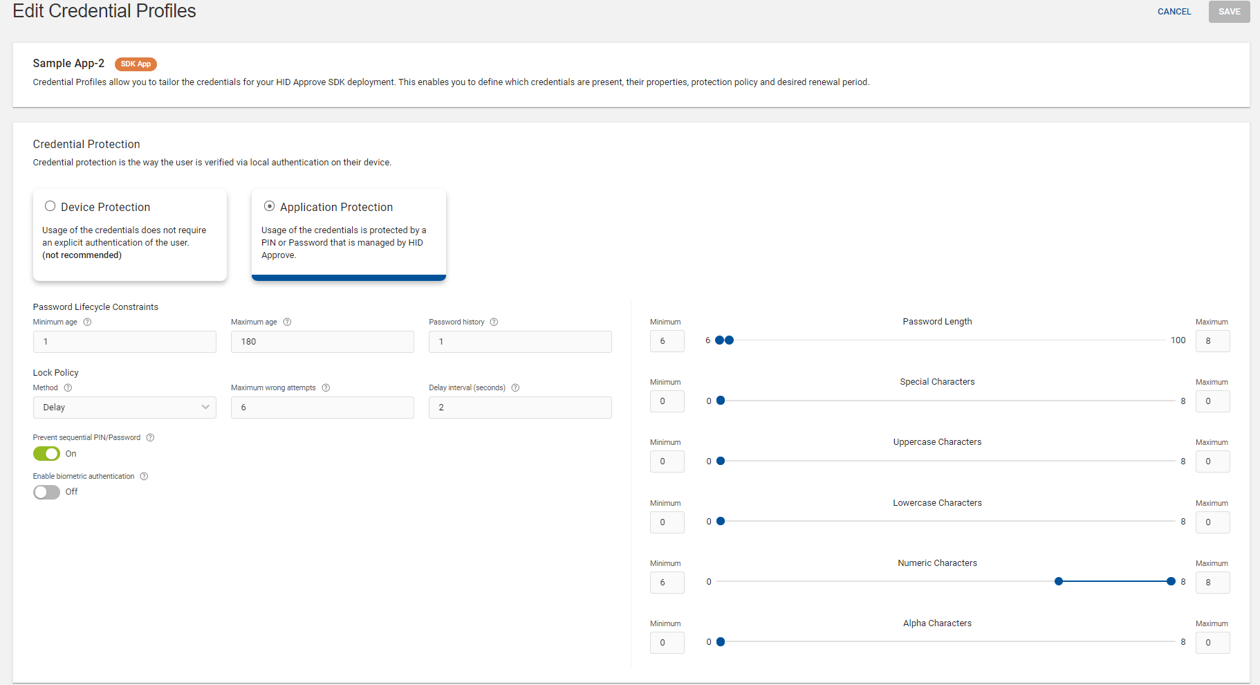 Configuring Credential Protection Policy