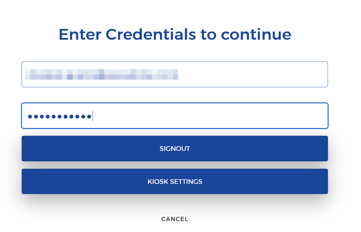 Accessing Kiosk Settings and Signing Out | HID Visitor Manager Help Center