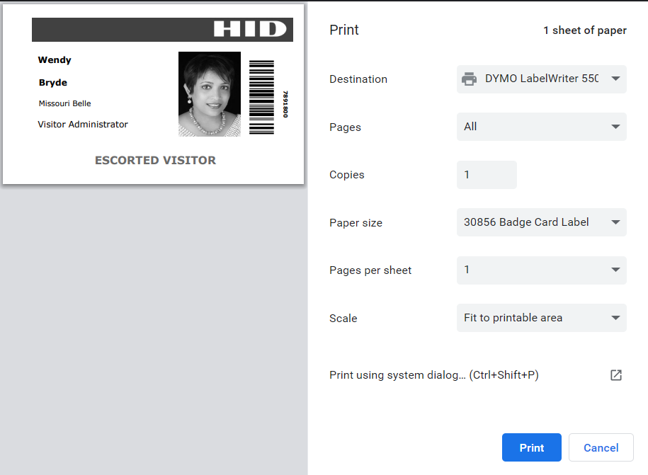 Dymo 550T Printer Setup | HID WorkforceID Help Center