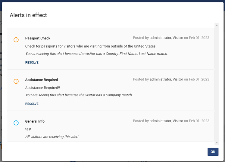 Visitor Check In Alerts | HID Visitor Manager Help Center