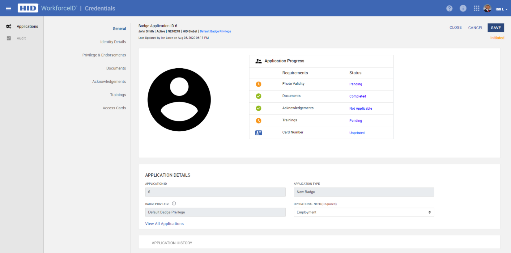 Create a New Application | HID Visitor Manager Help Center